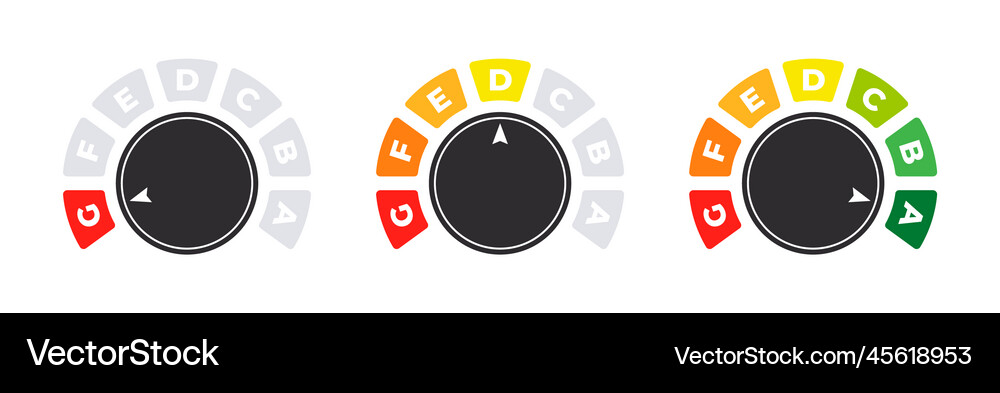 Energy efficiency regulator adjustment dial Vector Image