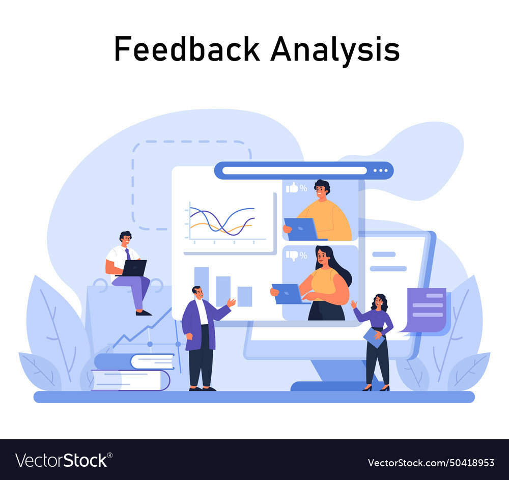 Feedback analysis concept flat Royalty Free Vector Image