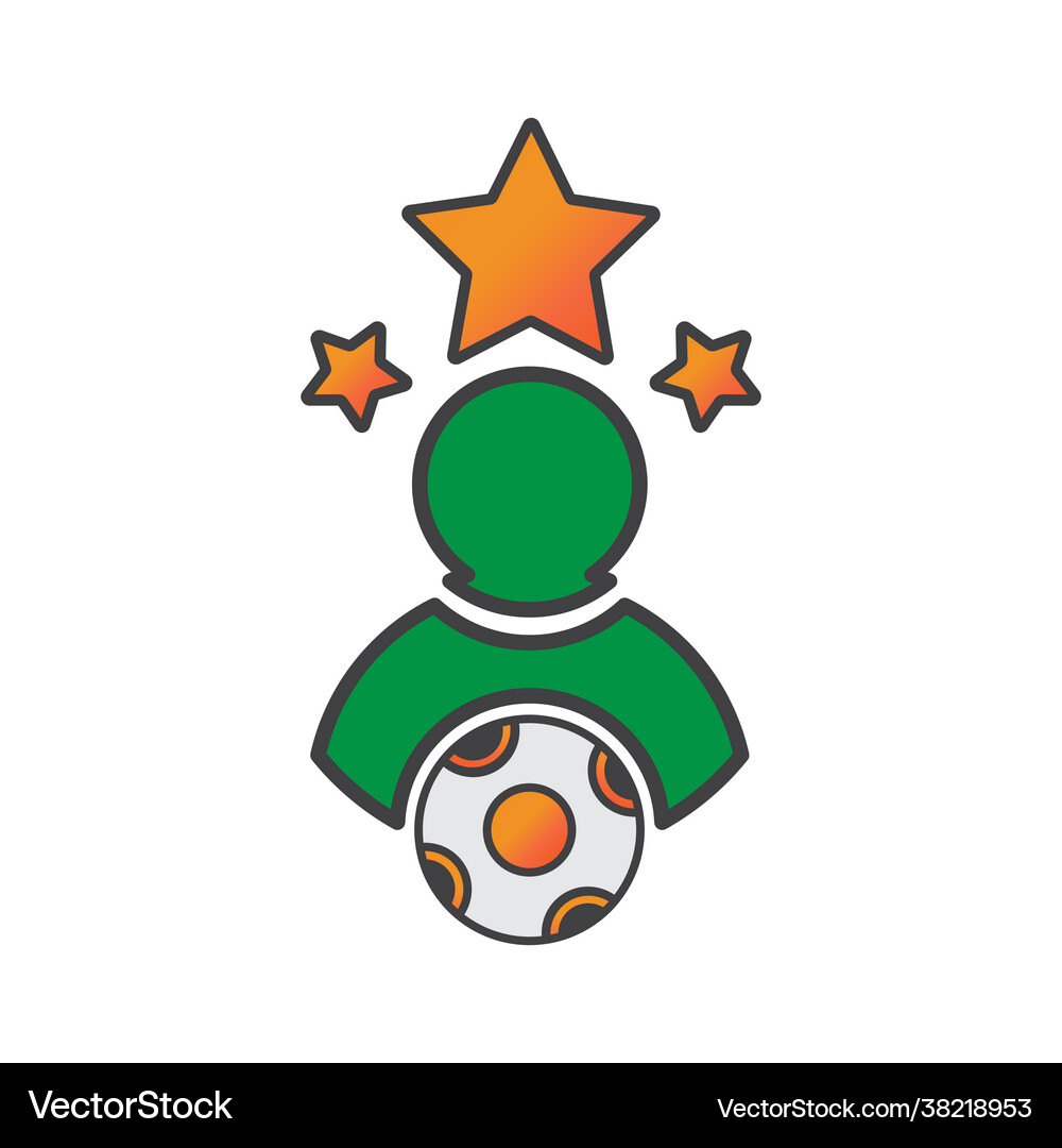 Football player star design Royalty Free Vector Image