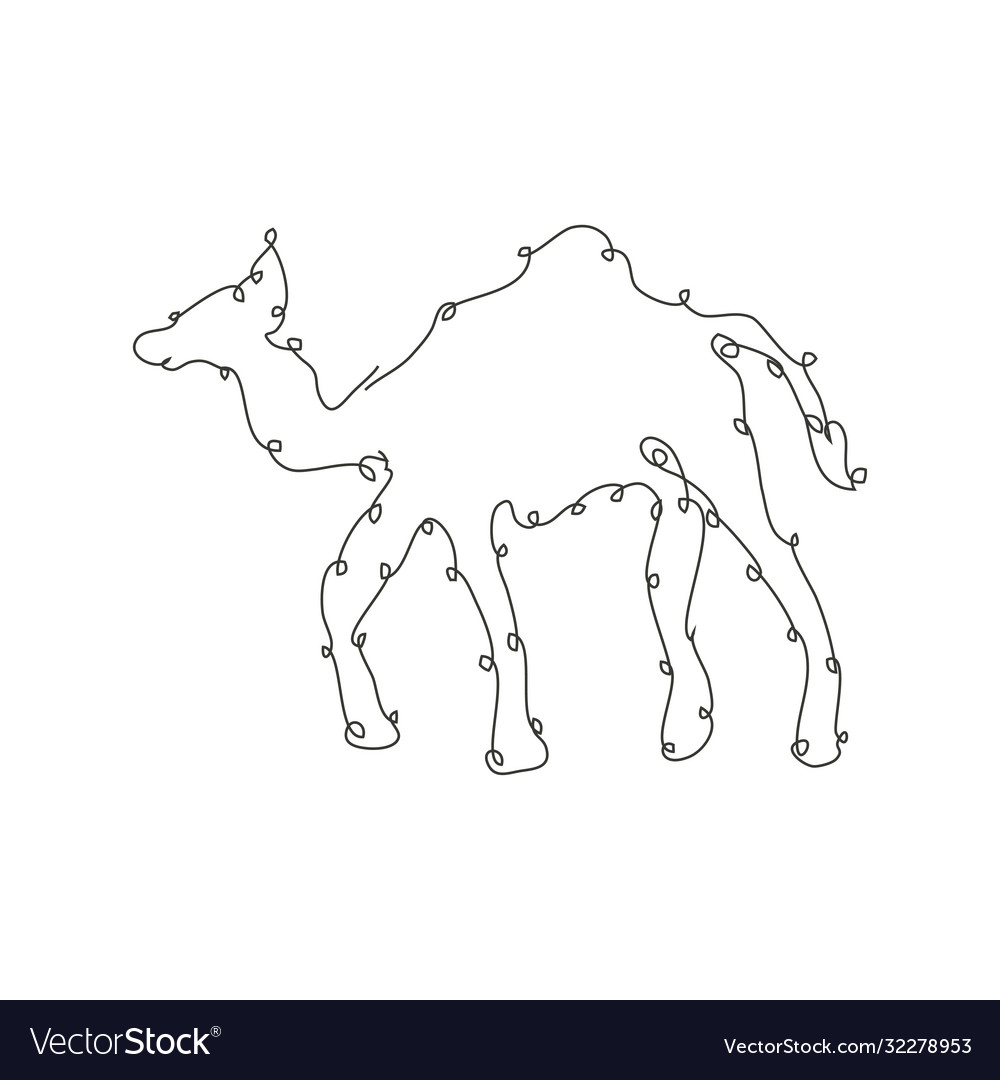 Hand drawn animal continuous line Royalty Free Vector Image