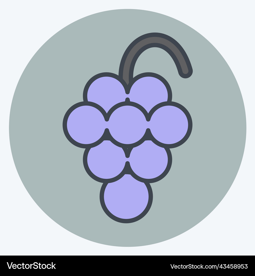 Icon grape suitable for education symbol color Vector Image