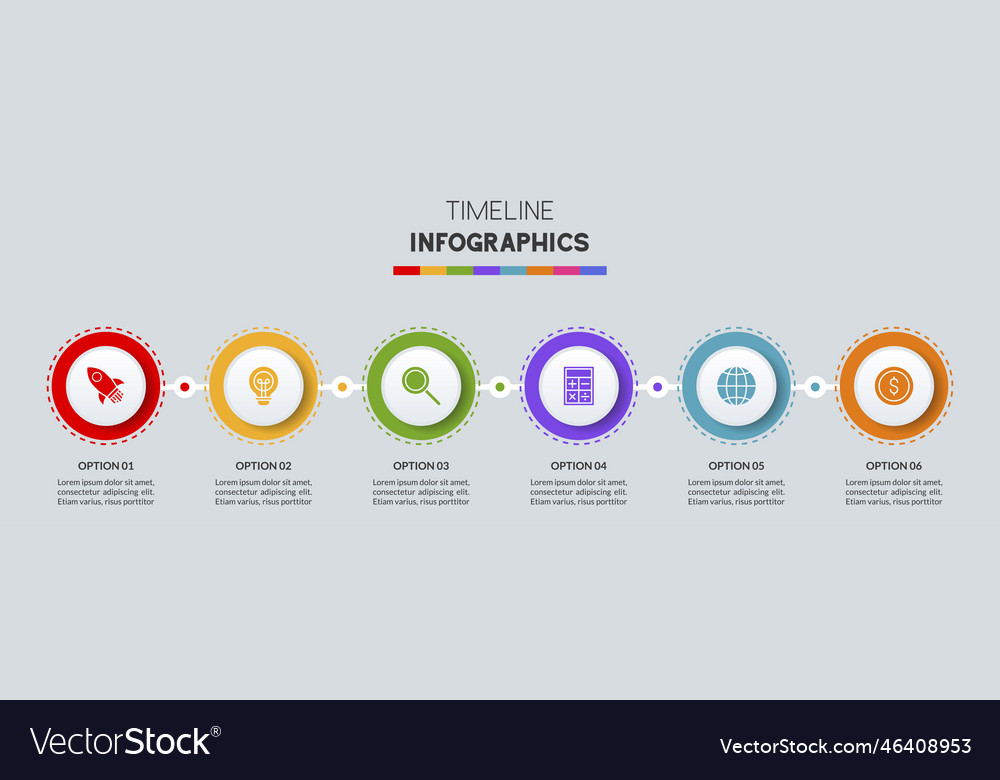 Infographics design template and icons with 7 Vector Image