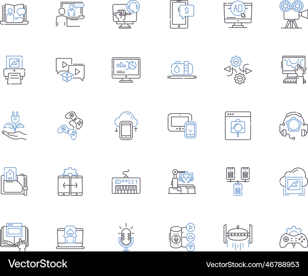 Information confidentiality line icons collection Vector Image