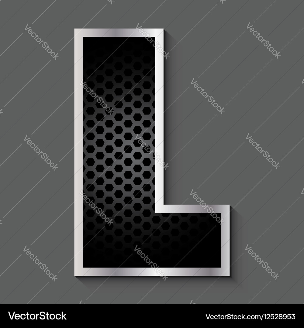 Metal grid font - letter l Royalty Free Vector Image