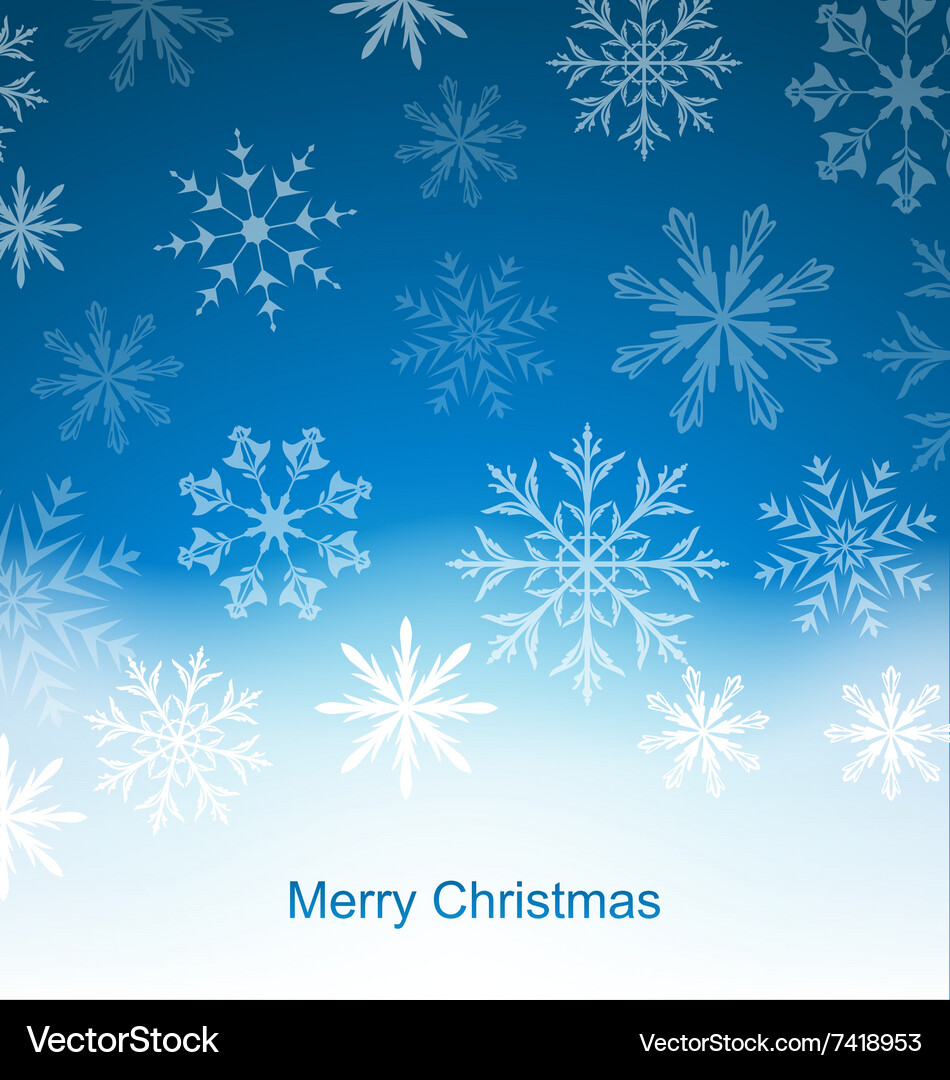 New year blue background with snowflakes Vector Image