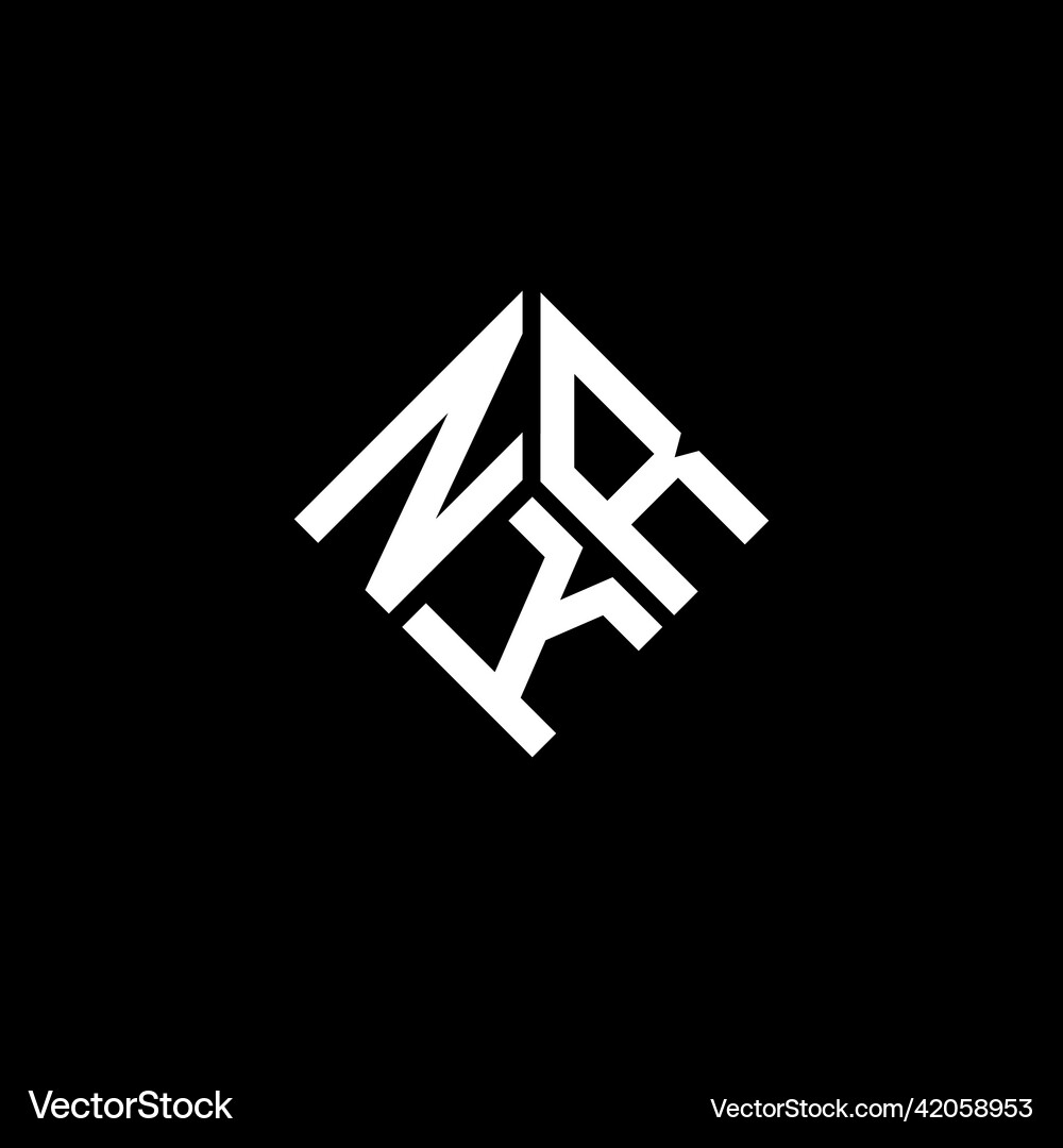 Nkr letter logo design on black background Vector Image