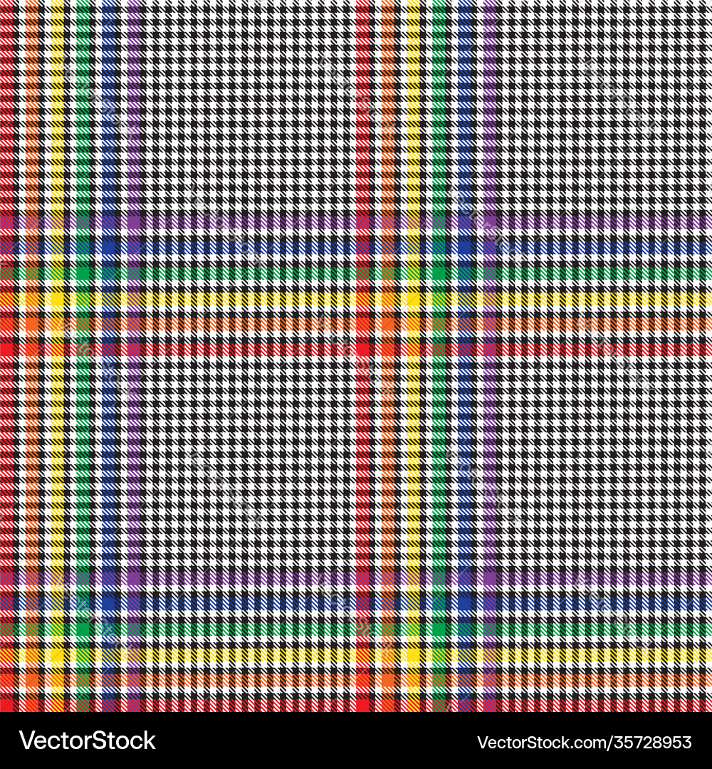 Rainbow plaid tartan checkered seamless pattern Vector Image