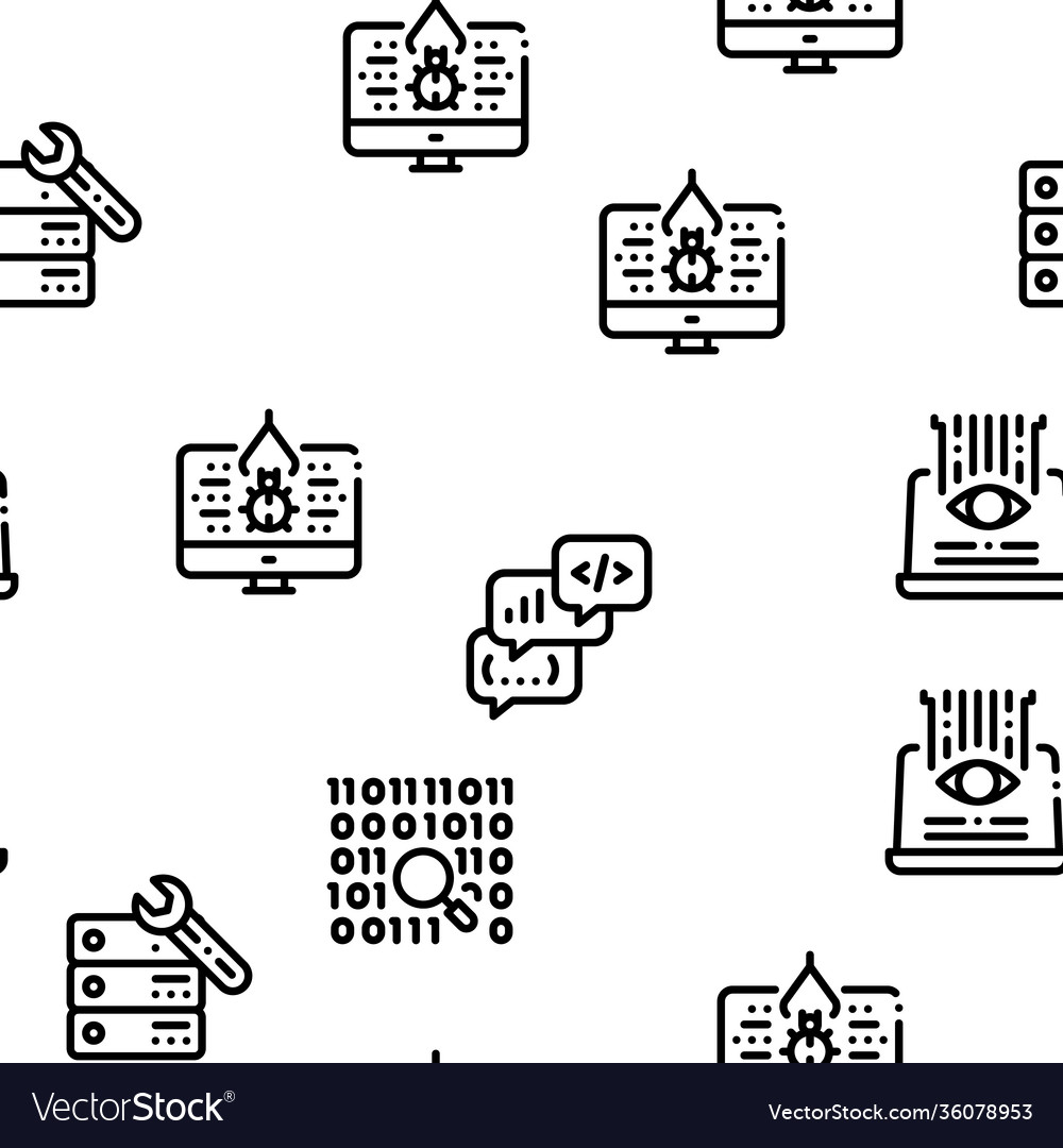 Software Testing And Analysis Seamless Pattern Vector Image