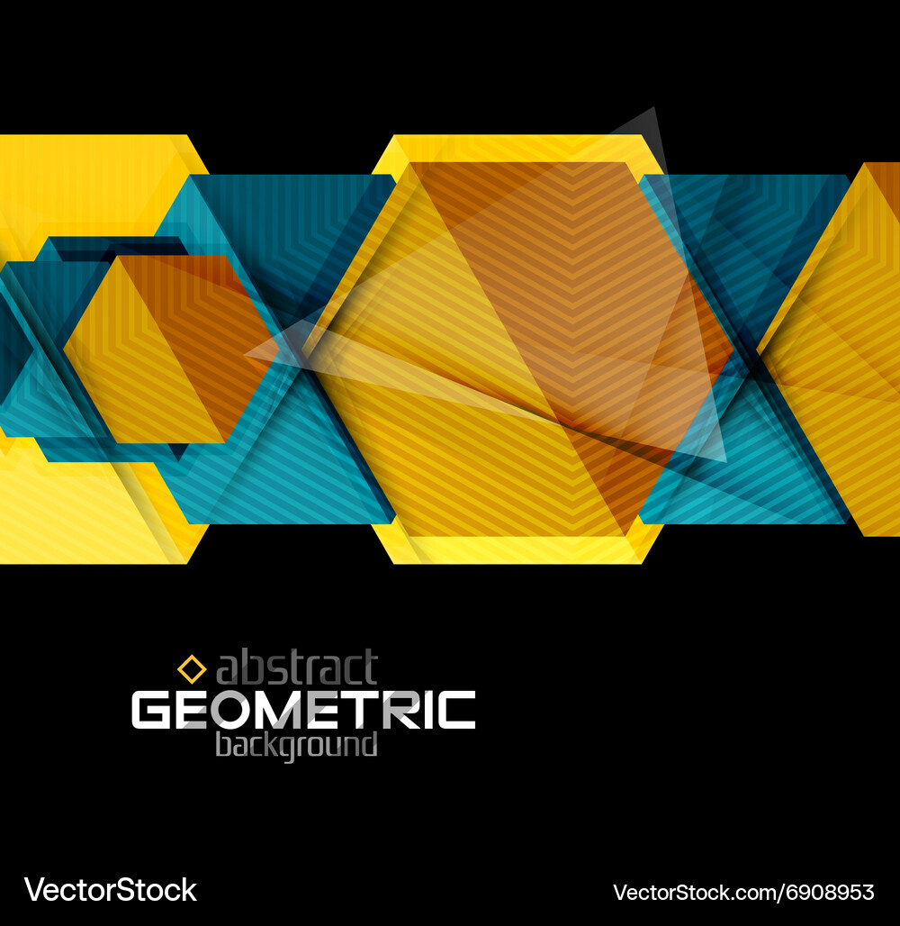Textured paper geometric shapes on black Vector Image