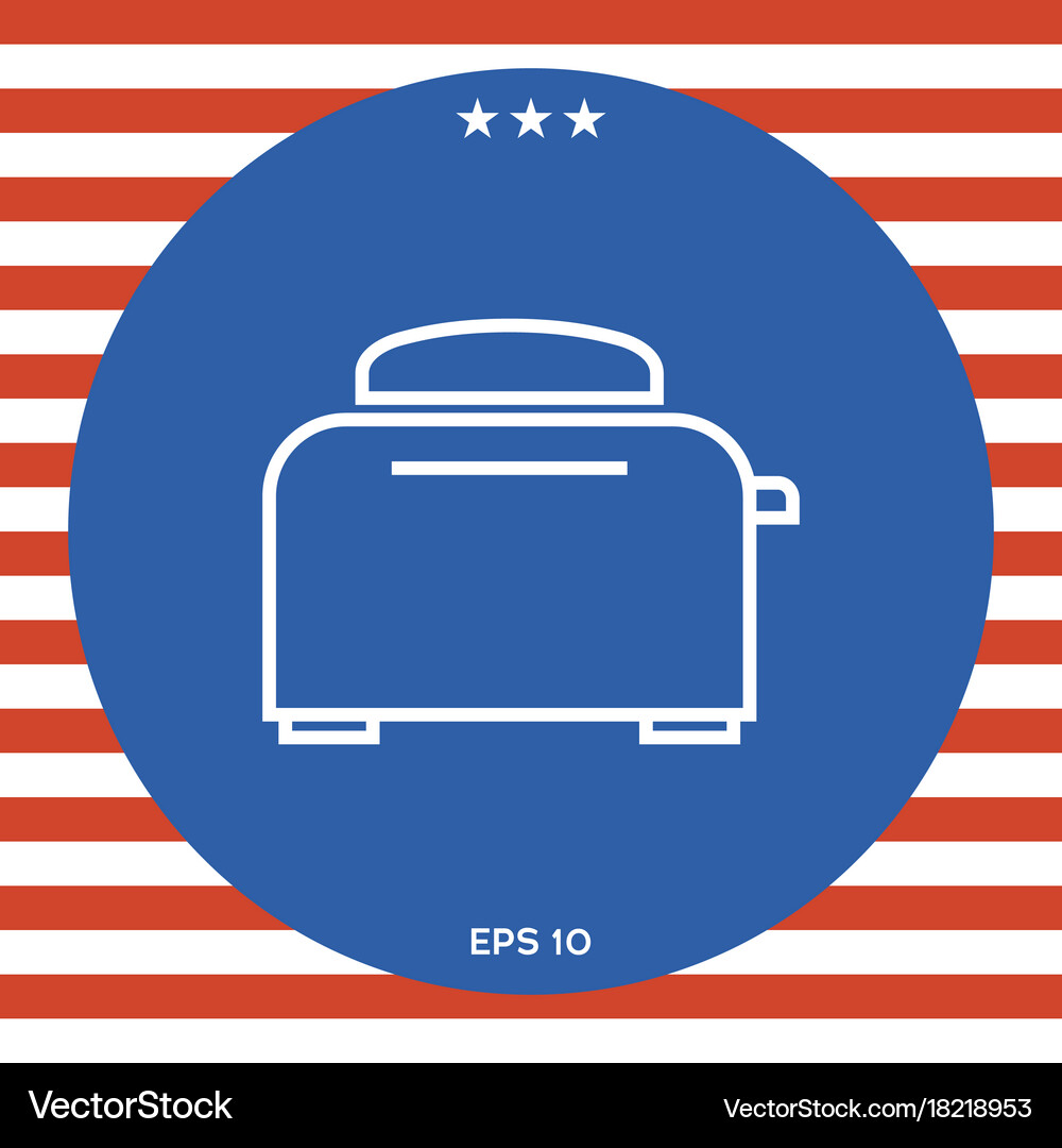 Toaster oven linear icon Royalty Free Vector Image