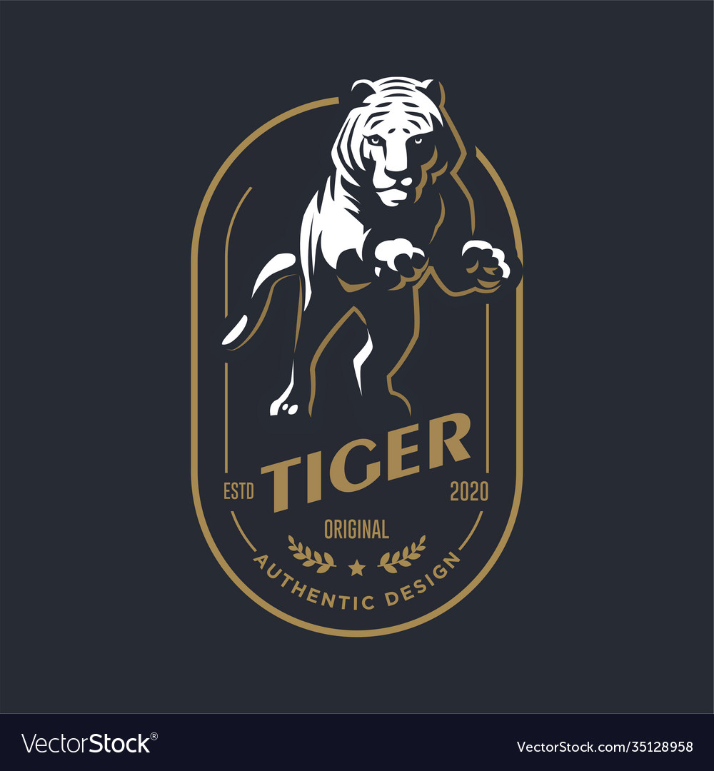 A tiger in jump Royalty Free Vector Image - VectorStock