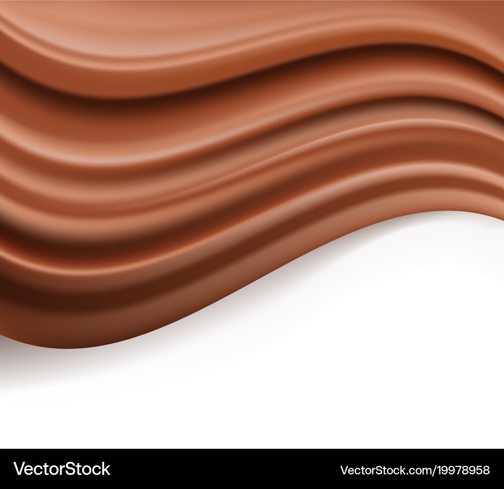 Chocolate background abstract creamy brown waves Vector Image