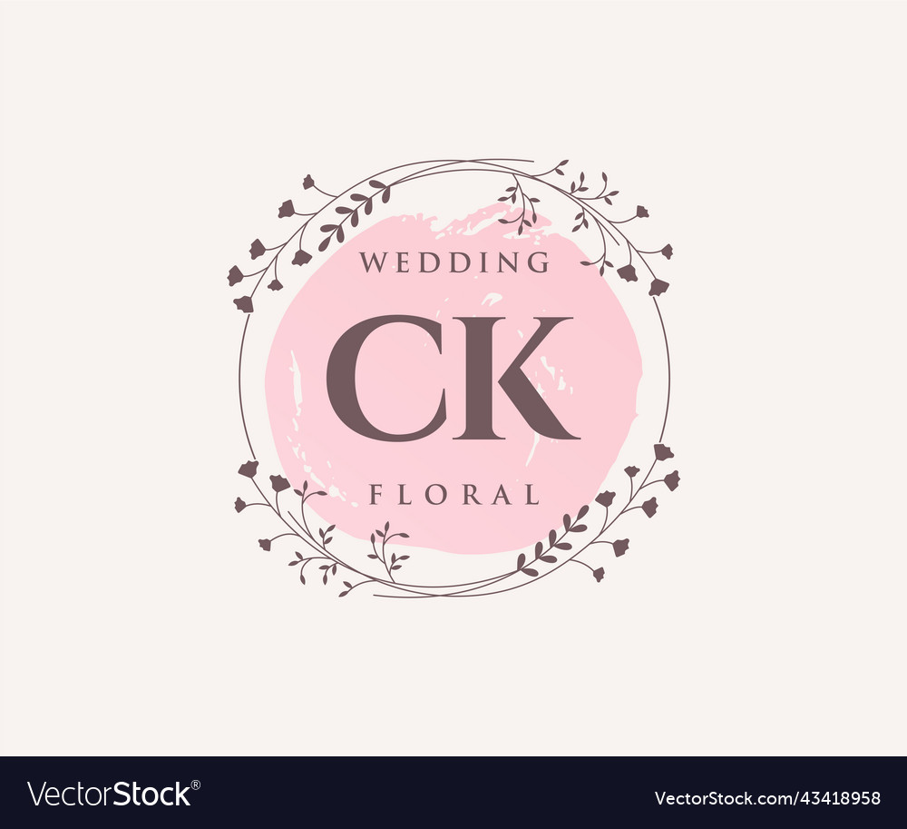 Ck initials letter wedding monogram logos Vector Image