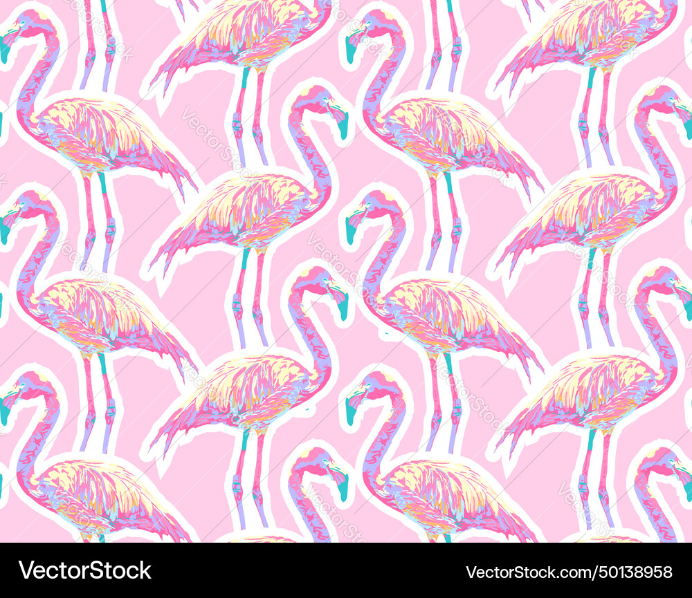 Famingo seamless pattern Royalty Free Vector Image