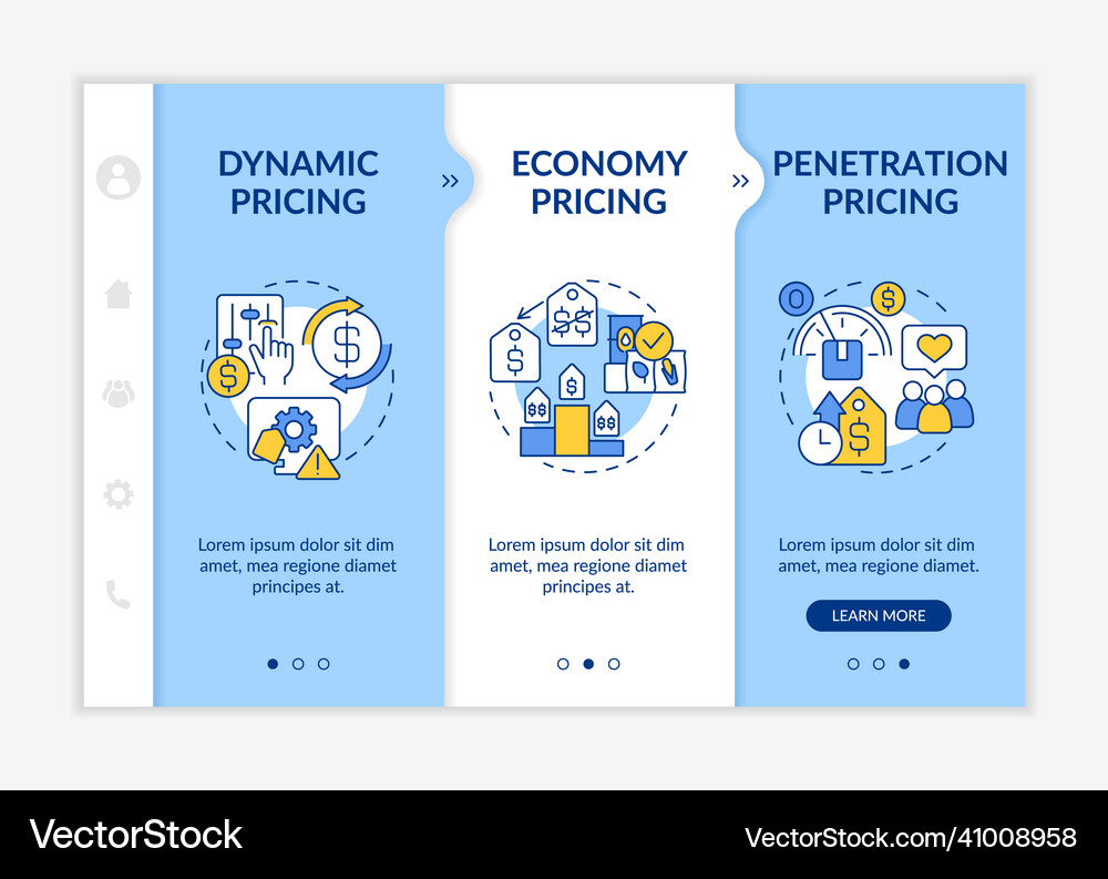 General pricing strategies blue and white Vector Image
