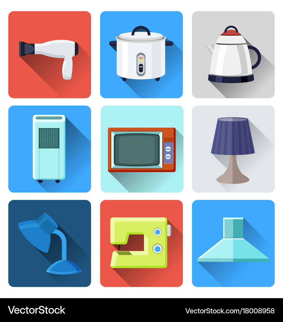 Household appliances and electronic Royalty Free Vector