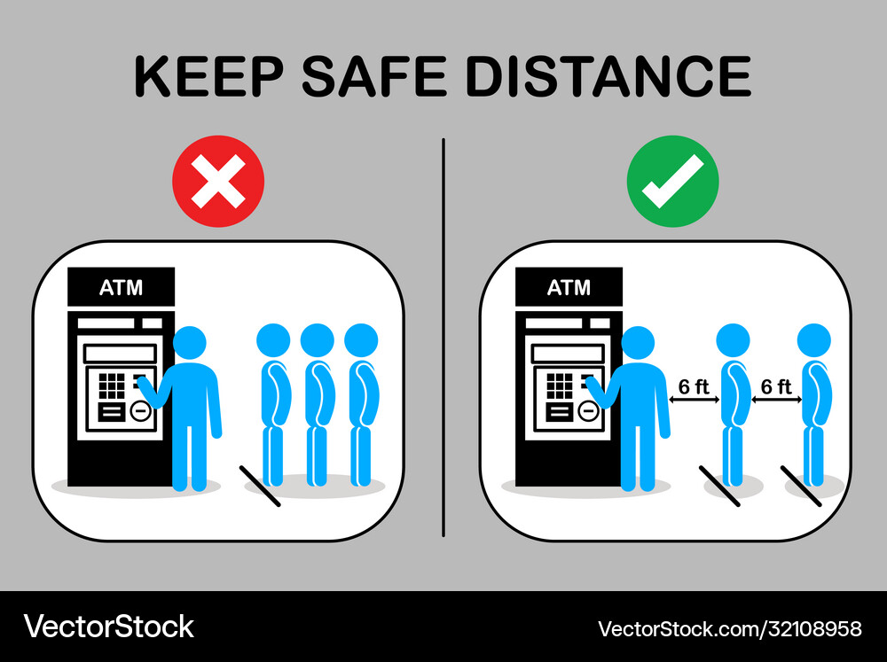 Icon new normal and social distancingpeople keep Vector Image