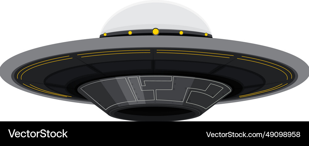 Isolated ufo uap cartoon from a unique angle Vector Image