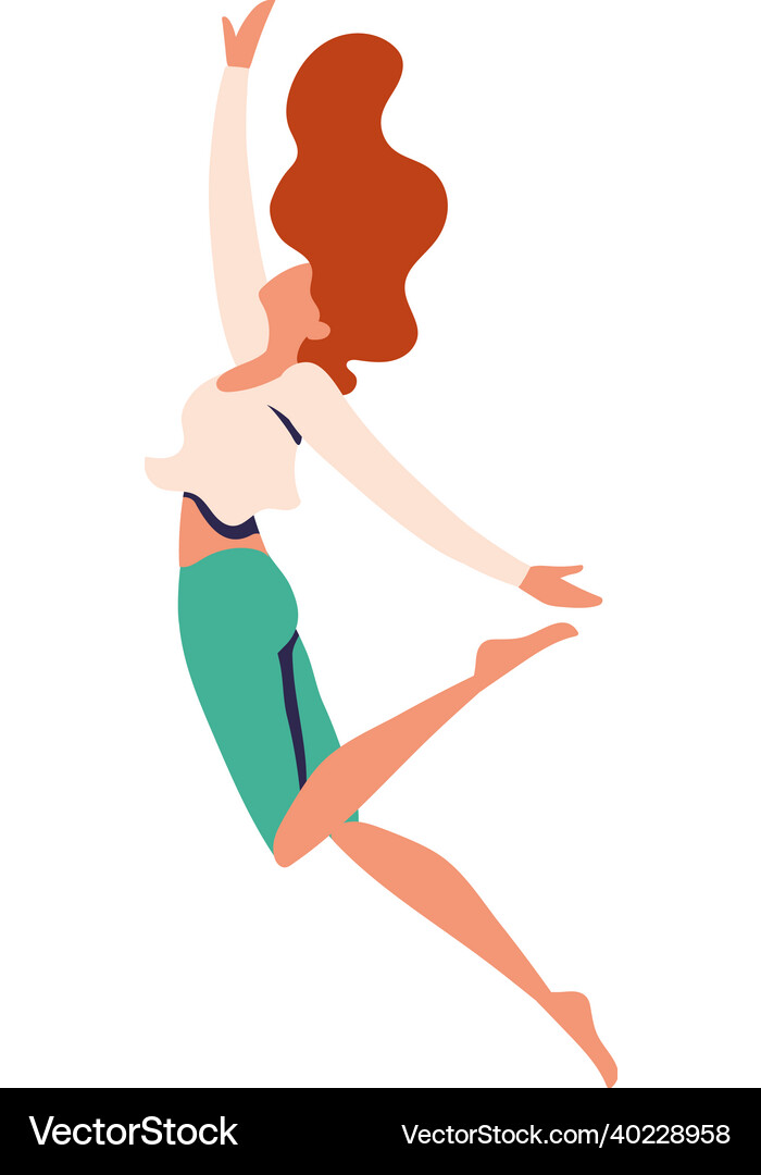 Jumping freedom girl Royalty Free Vector Image