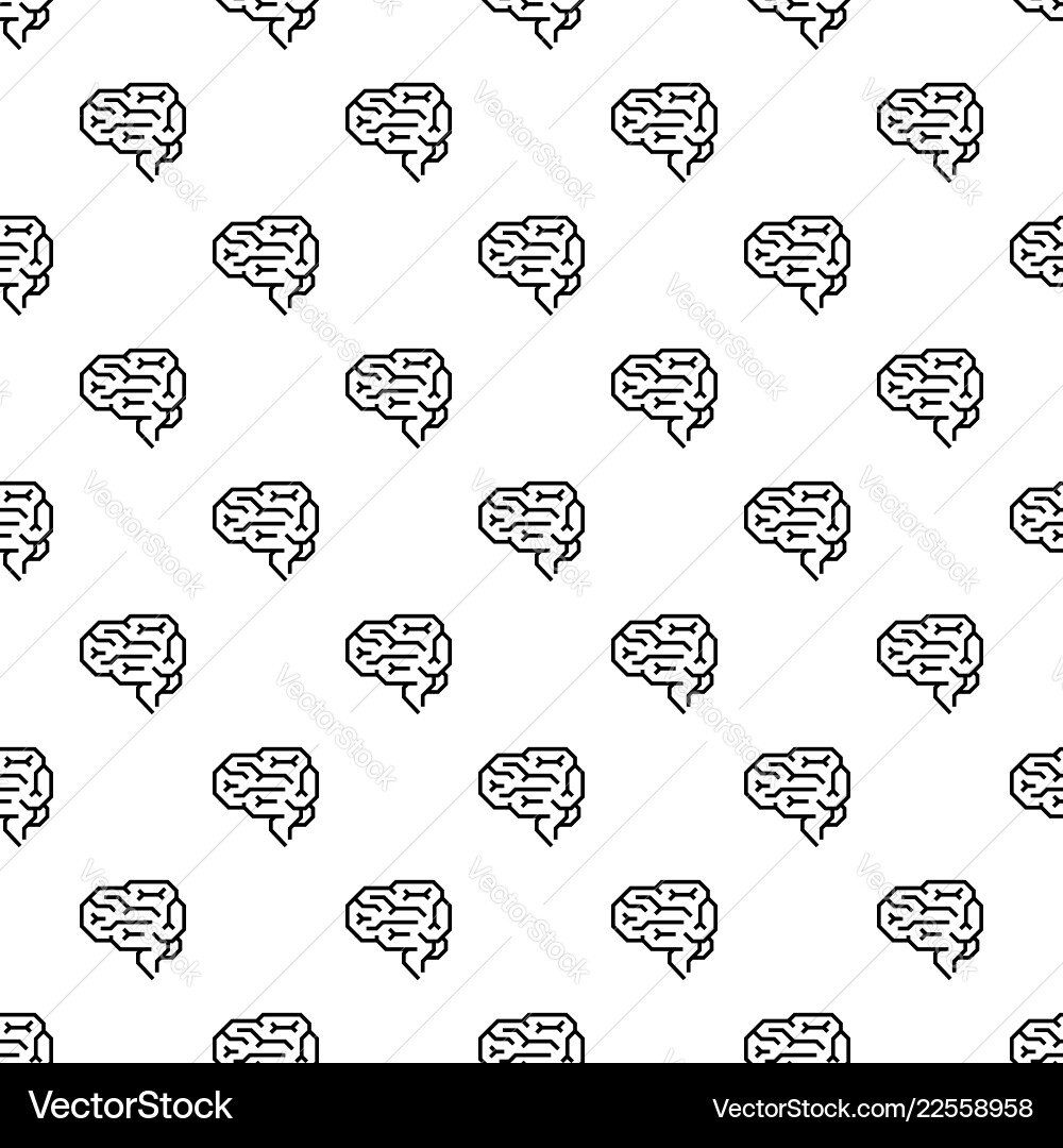 Machine brain pattern seamless Royalty Free Vector Image