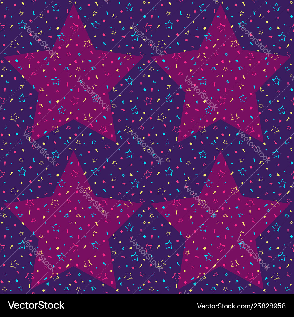 Memphis background with shapes stars Royalty Free Vector