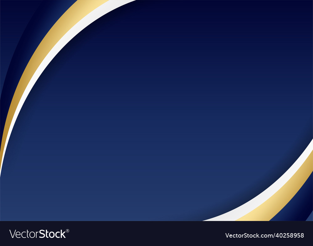 Modern Dark Blue And Gold Abstract Background Vector Image 