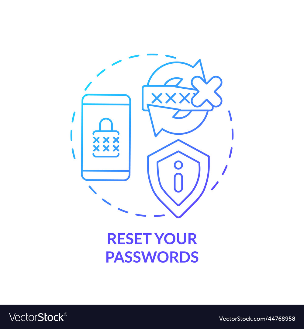 Reset your passwords blue gradient concept icon Vector Image Reset your passwords blue gradient concept icon Vector Image