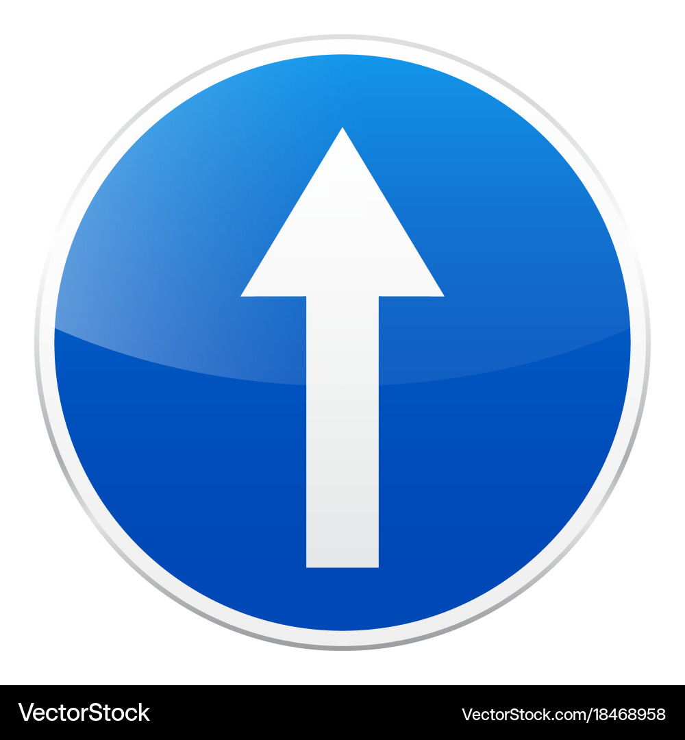 Road blue sign on white background traffic Vector Image