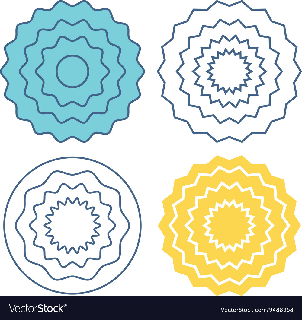 Set Circle Wave Pattern Royalty Free Vector Image