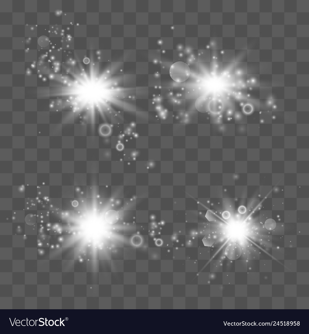 Set of glowing lights Royalty Free Vector Image