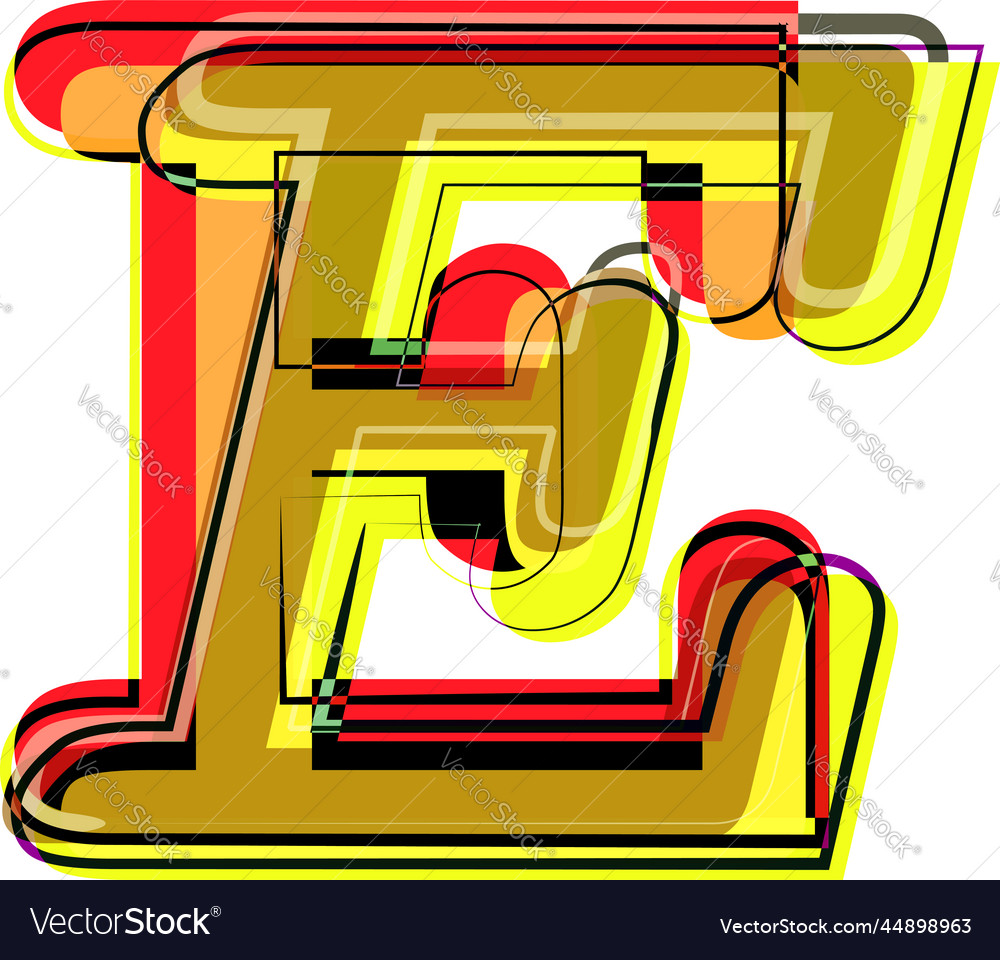 Abstract colorful letter e Royalty Free Vector Image
