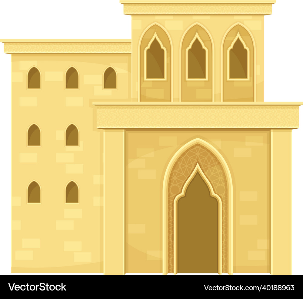 Arabic building middle east traditional Royalty Free Vector