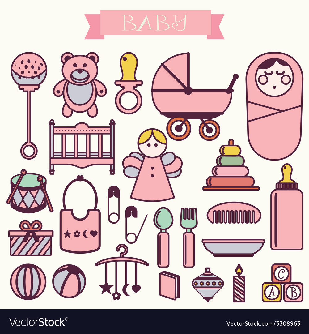 Babies set Royalty Free Vector Image - VectorStock