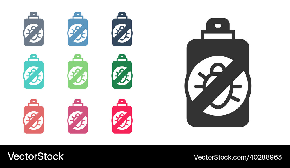 Black spray against insects icon isolated on white