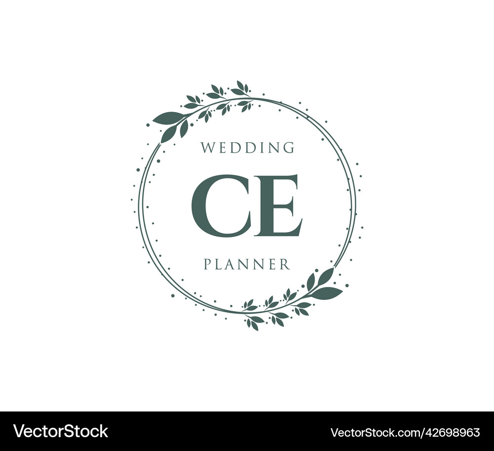 Ce initials letter wedding monogram logos Vector Image
