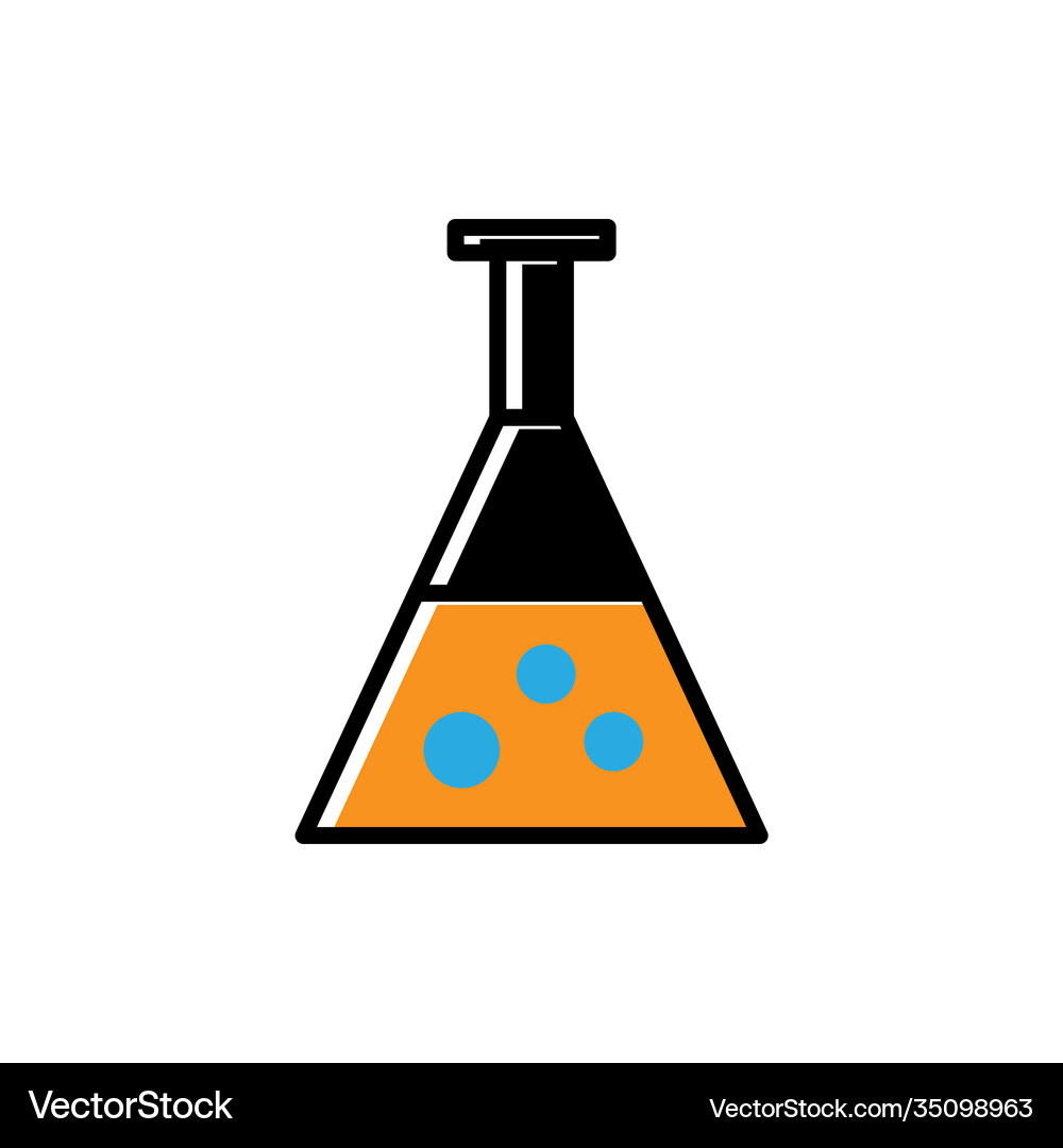 Chemical flat icon education symbol simple design Vector Image