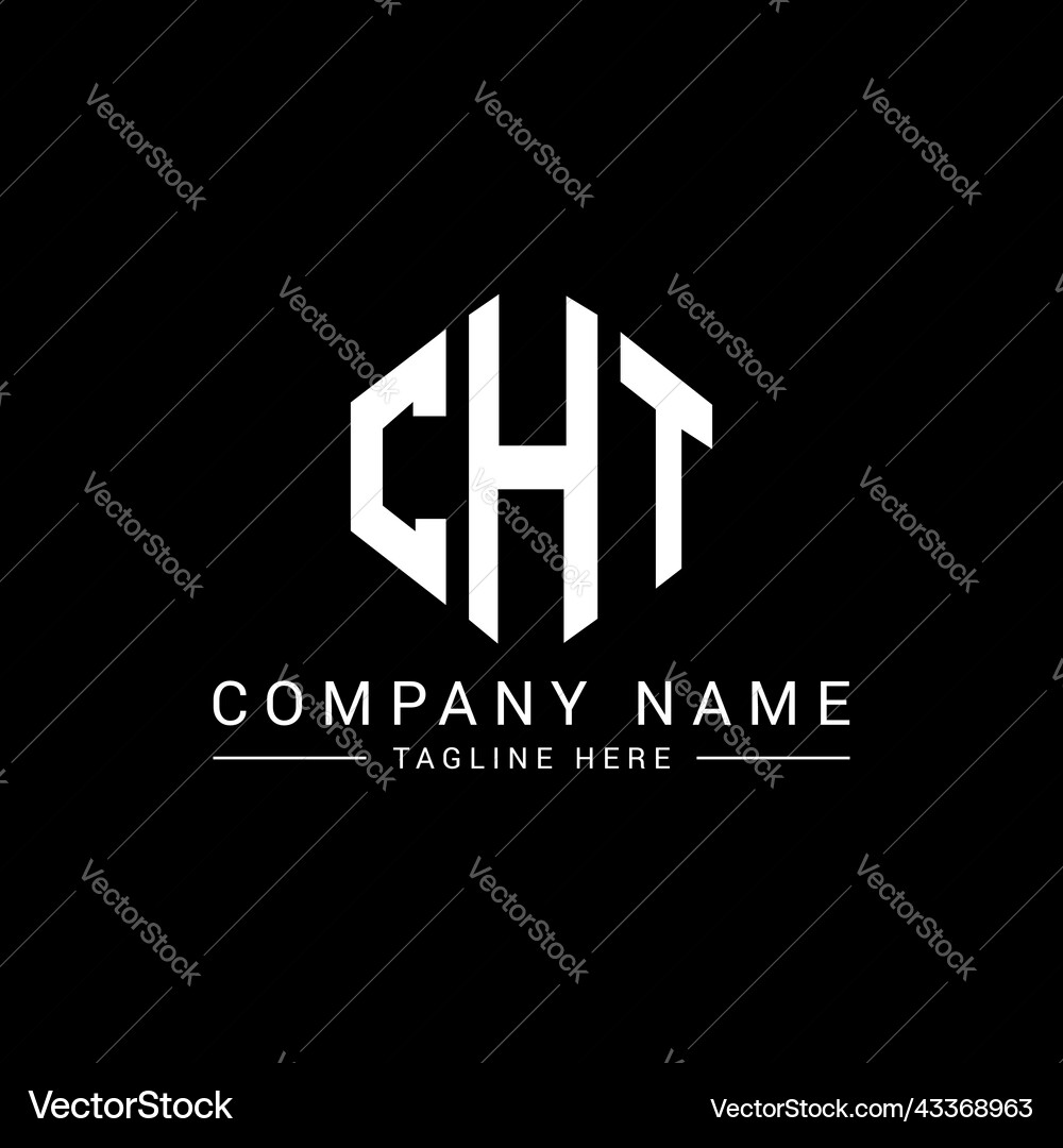 Cht letter logo design with polygon shape Vector Image
