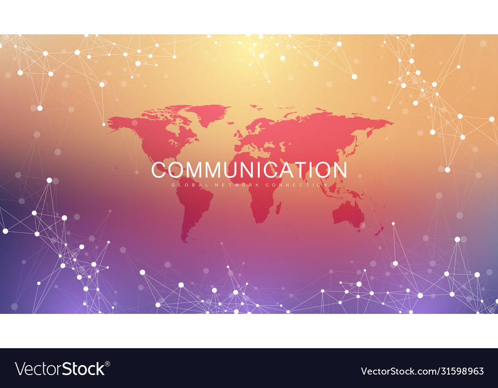 Digits Abstract Background With Connected Line Vector Image 7910