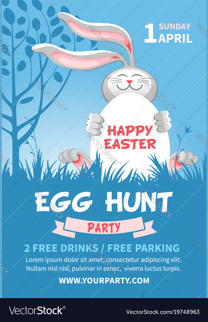 Easter Egg Hunt Flyer Template Royalty Free Vector Image