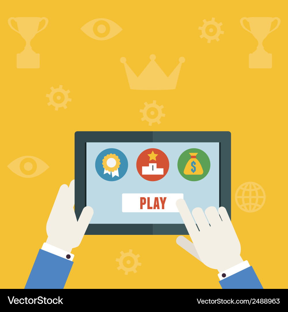Gamification concept of business Royalty Free Vector Image