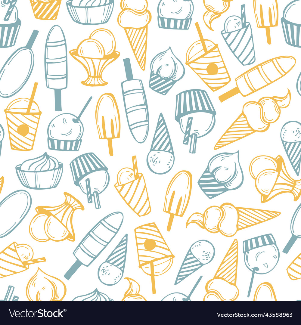 Ice cream pattern Royalty Free Vector Image - VectorStock