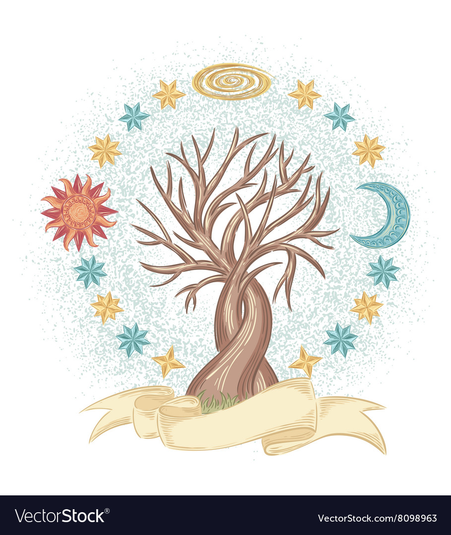 Magic sky tree Royalty Free Vector Image - VectorStock