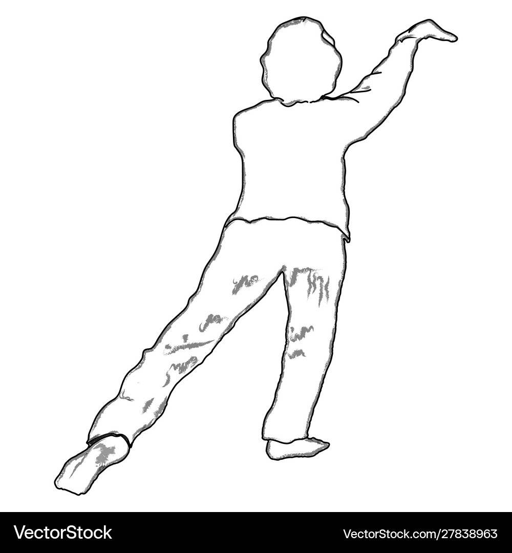 Male figure in movement Royalty Free Vector Image