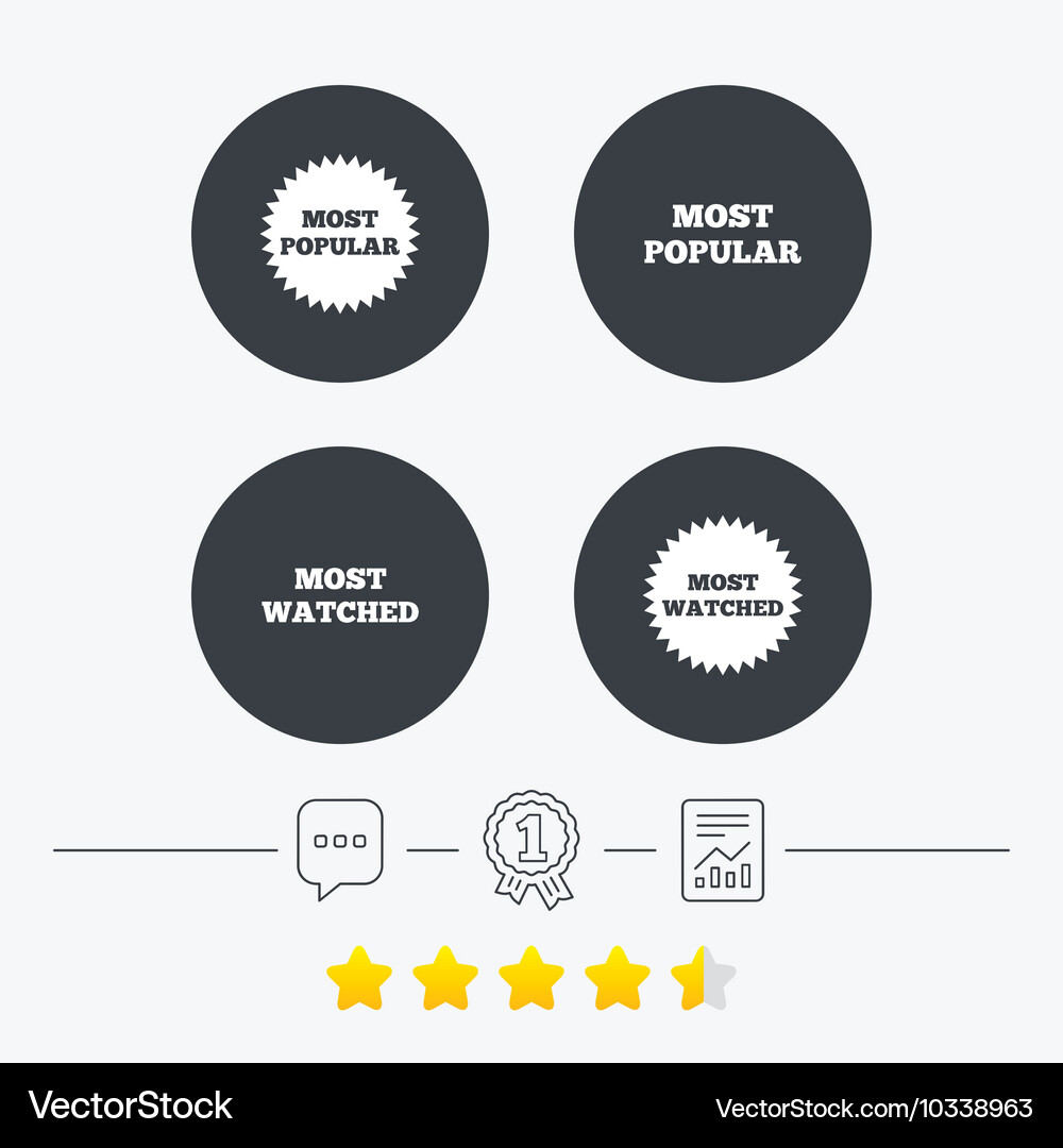 Most popular star icon watched symbol Royalty Free Vector