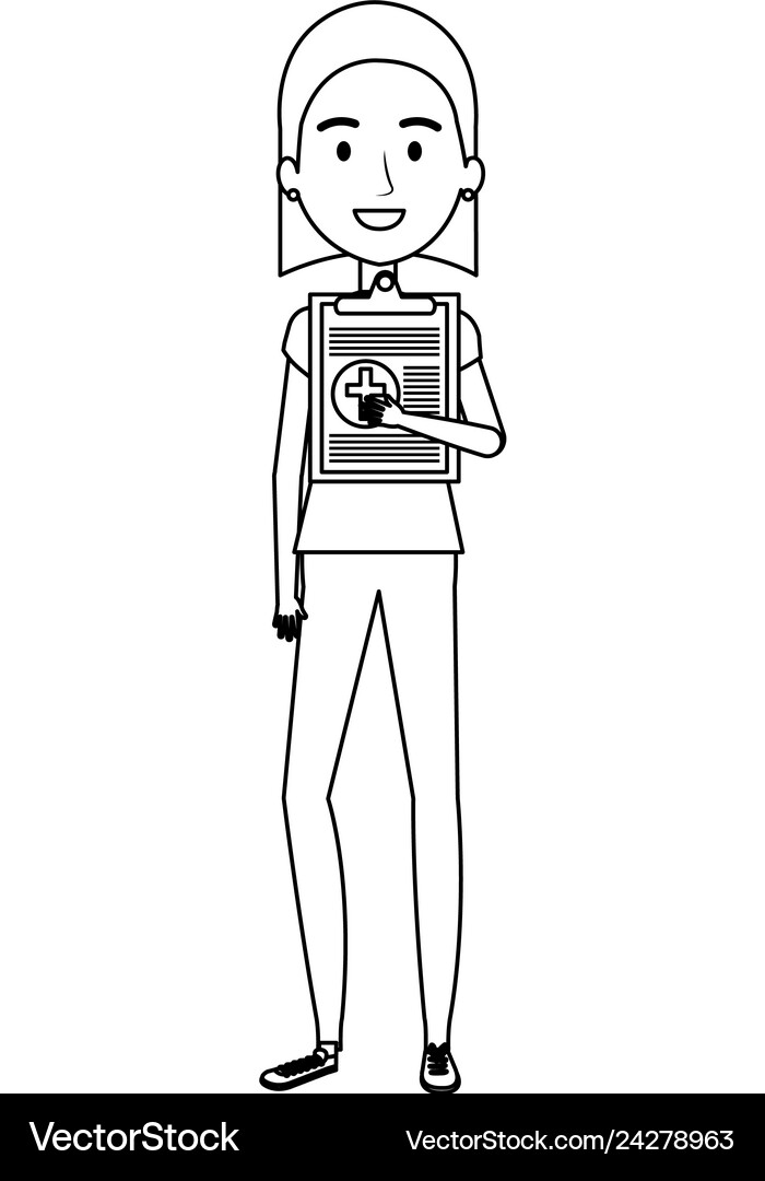Nurse with checklist character Royalty Free Vector Image