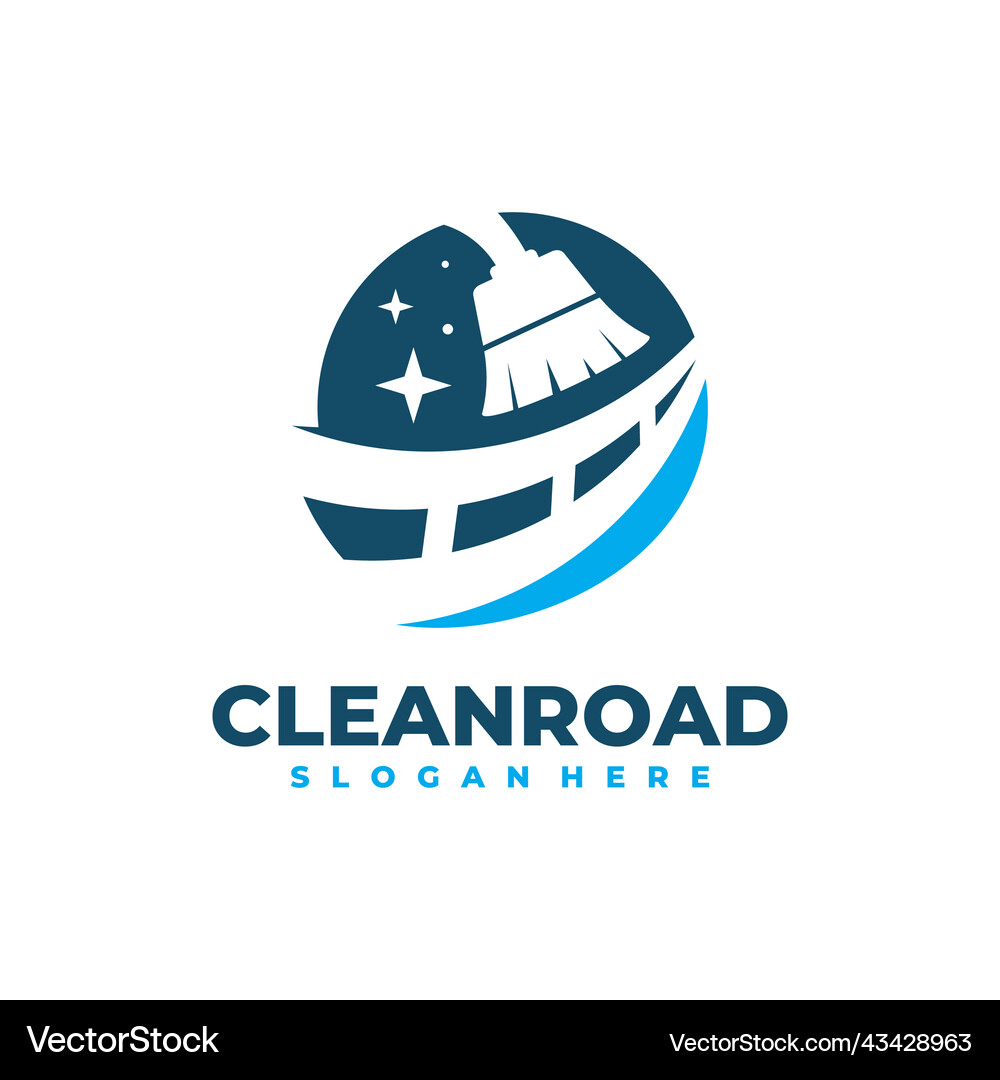 Road cleaning logo service business Royalty Free Vector