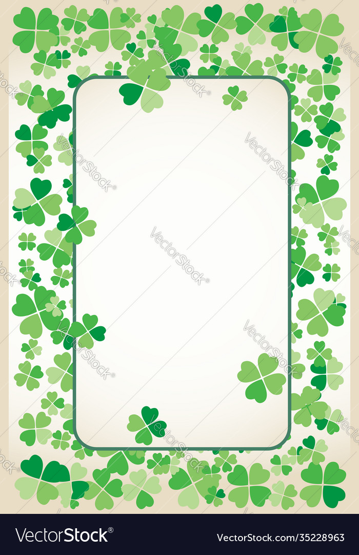 Saint patricks day frame background Royalty Free Vector