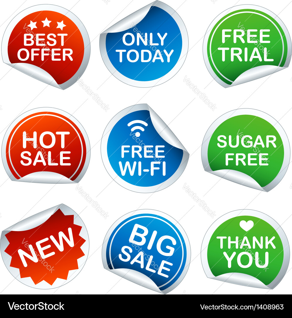Set of round stickers Royalty Free Vector Image