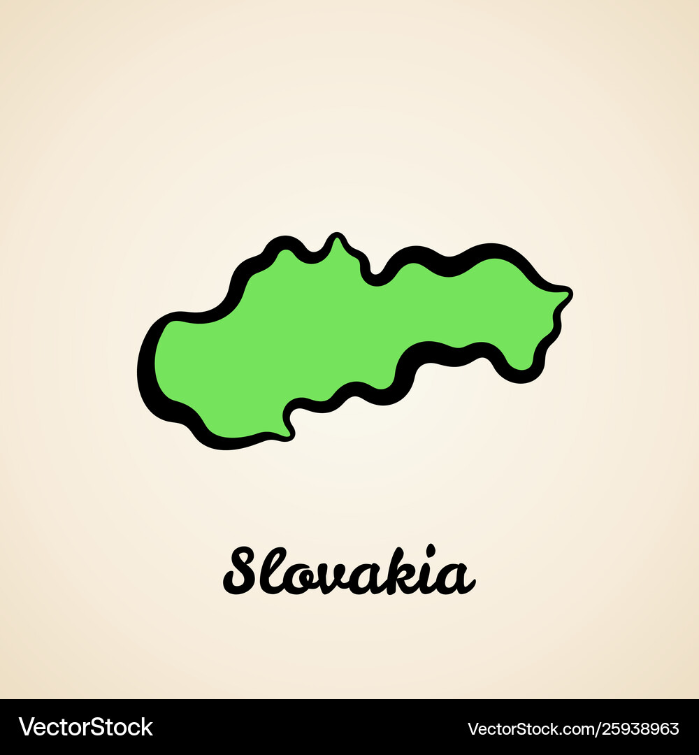 Slovakia - outline map Royalty Free Vector Image
