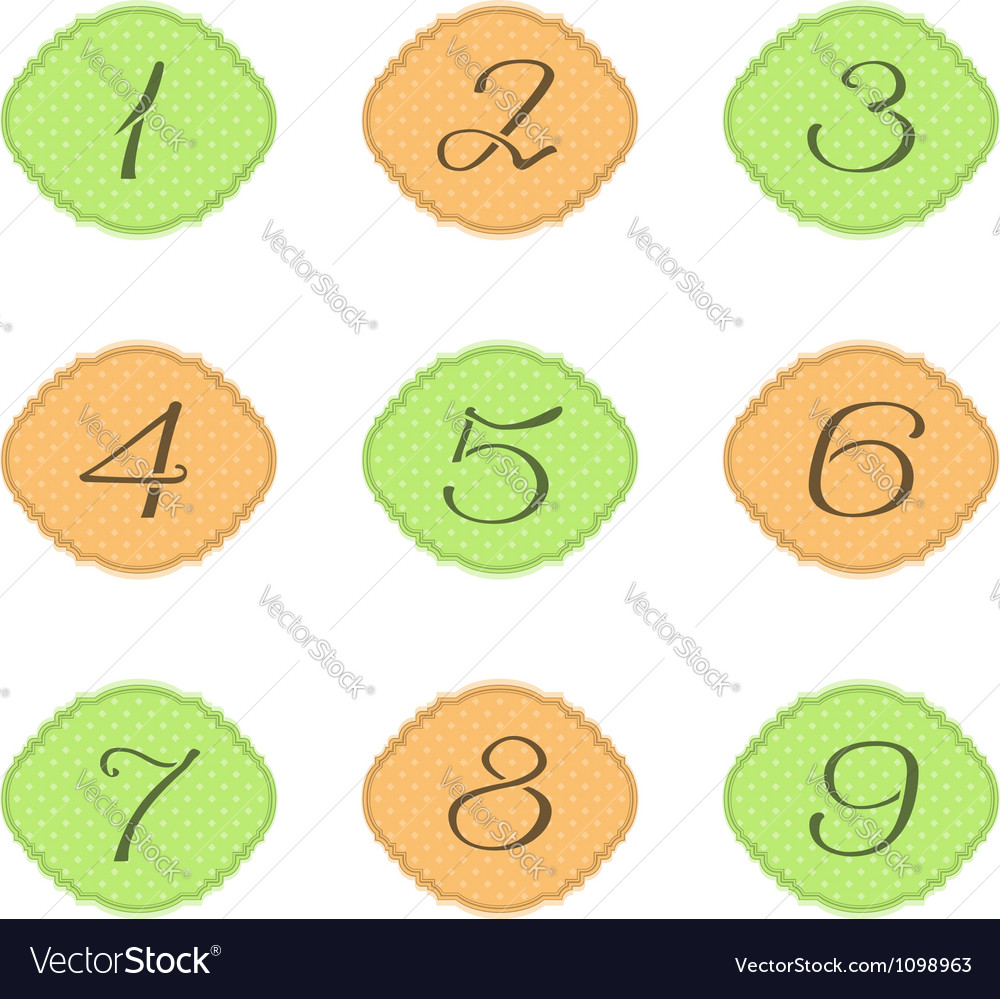 Vintage Labels with Numbers Royalty Free Vector Image